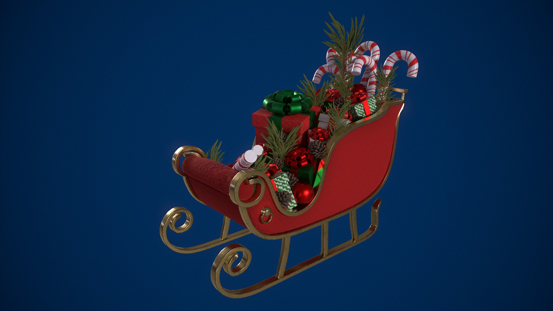 3D model Santas Glimmering Sleigh VR / AR / low-poly | CGTrader