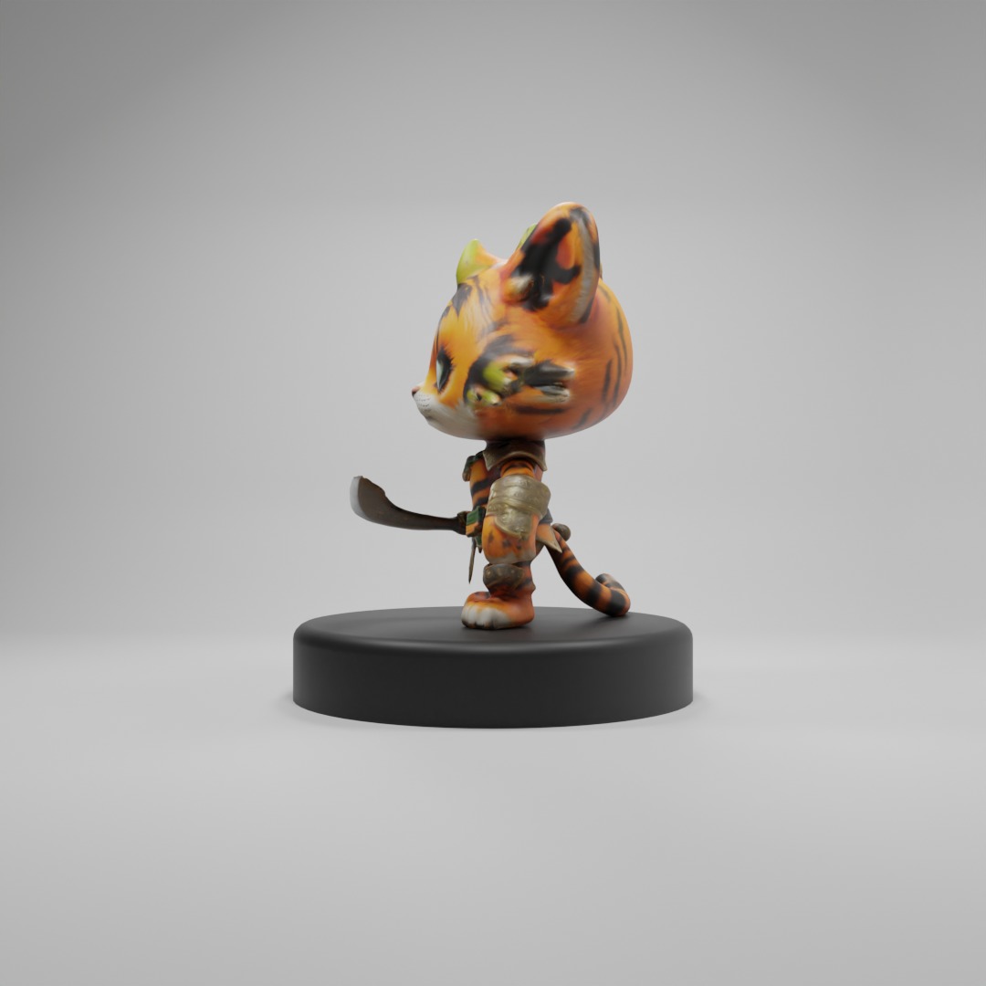 3D model Chibi Tiger Warrior 3D Model Stylized Game Character VR / AR ...