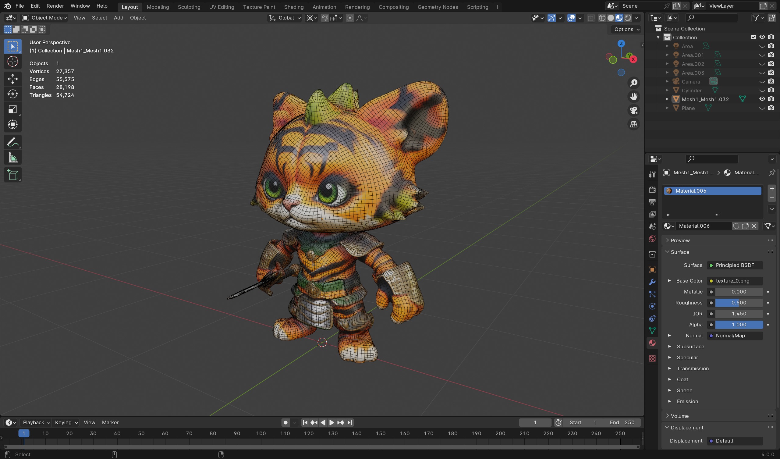 3D model Chibi Tiger Warrior 3D Model Stylized Game Character VR / AR ...