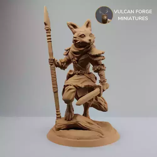 Fox scout or ranger with spear pre supported 3D model 3D printable ...
