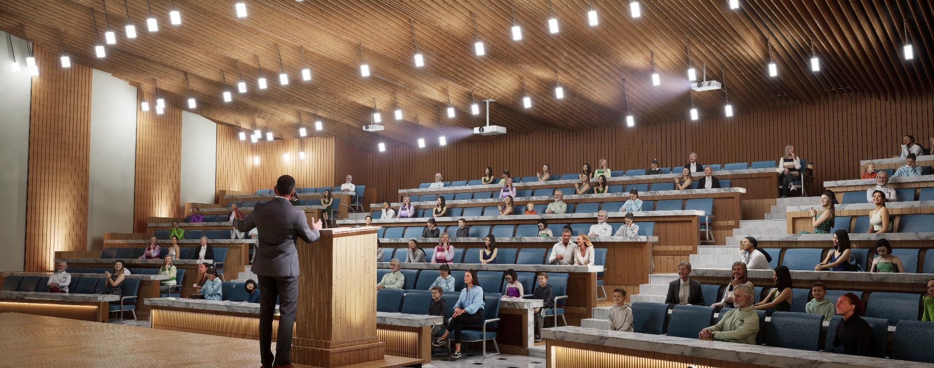 3D model Detailed Interior Auditorium or Hall with acoustics VR / AR ...