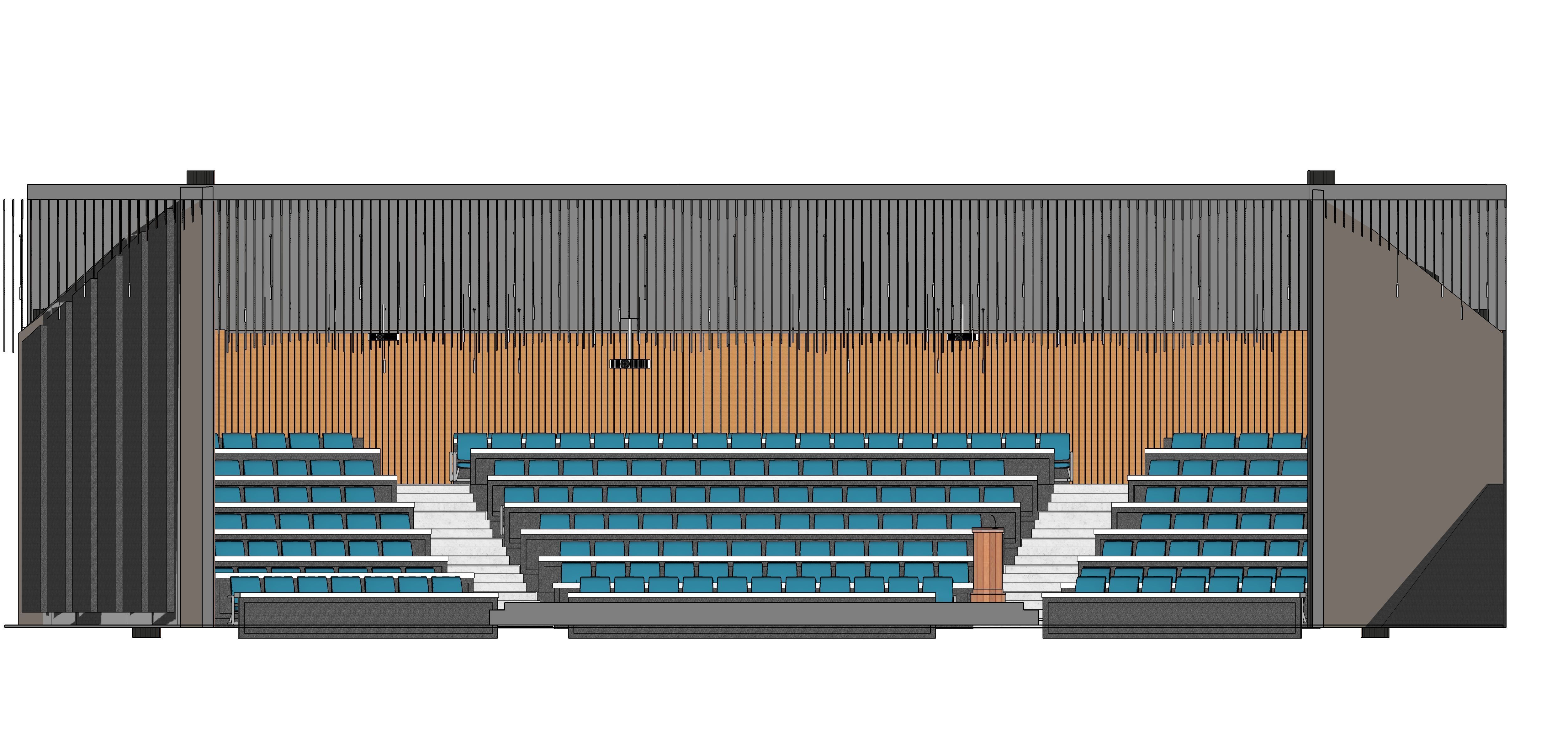 3D model Detailed Interior Auditorium or Hall with acoustics VR / AR ...