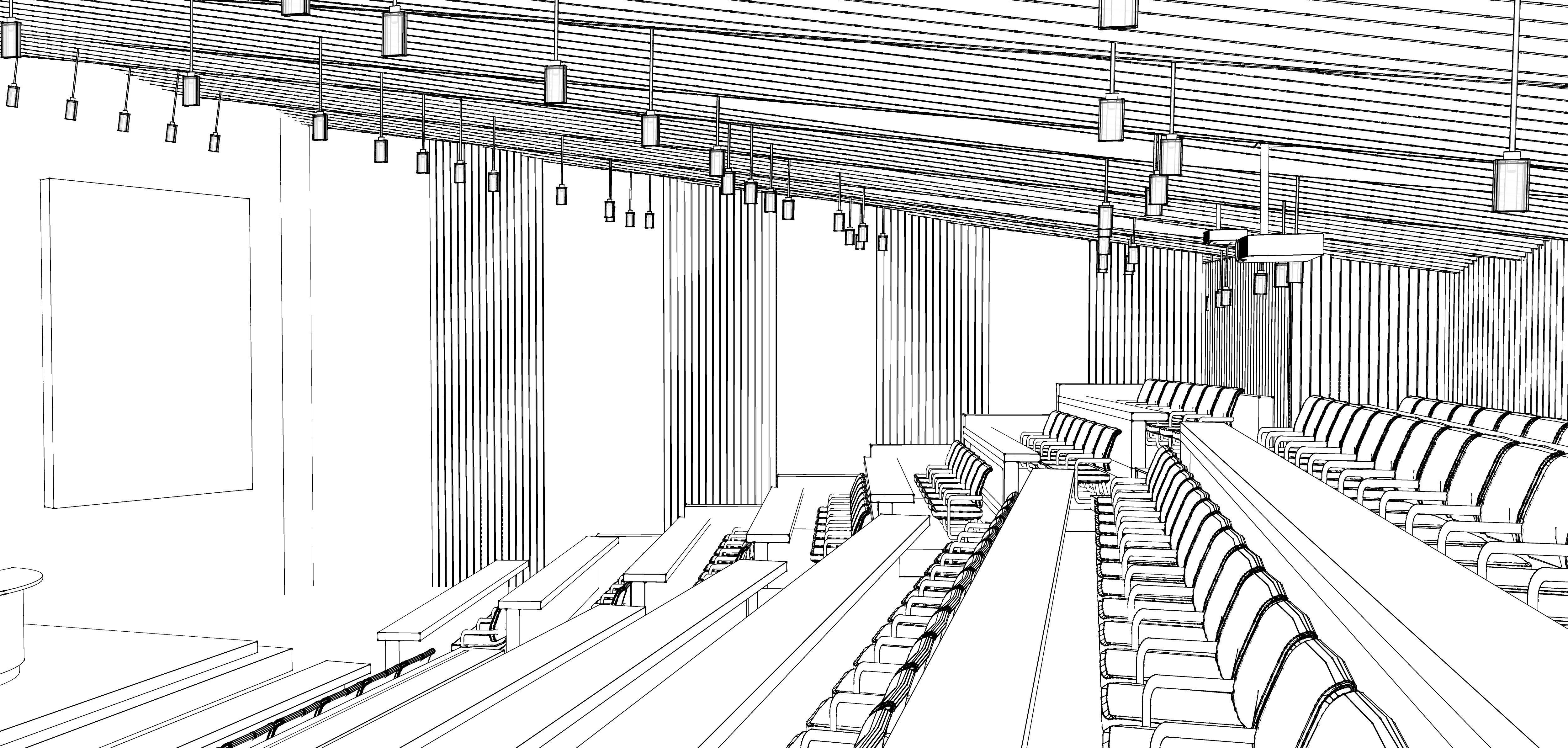 3D model Detailed Interior Auditorium or Hall with acoustics VR / AR ...