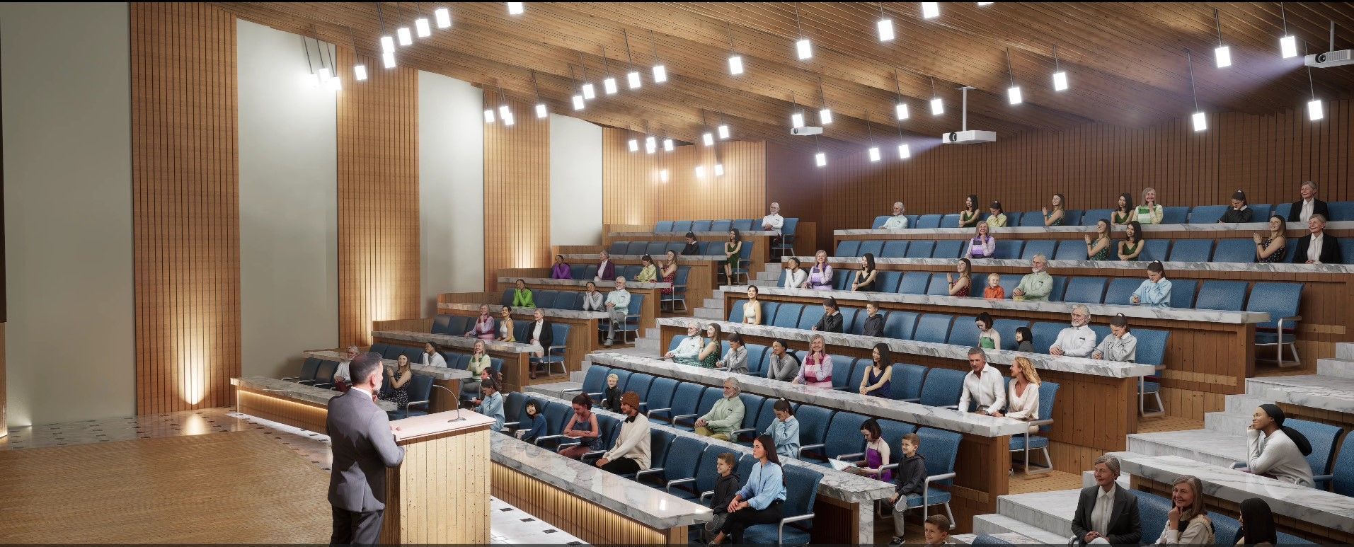 3D model Detailed Interior Auditorium or Hall with acoustics VR / AR ...