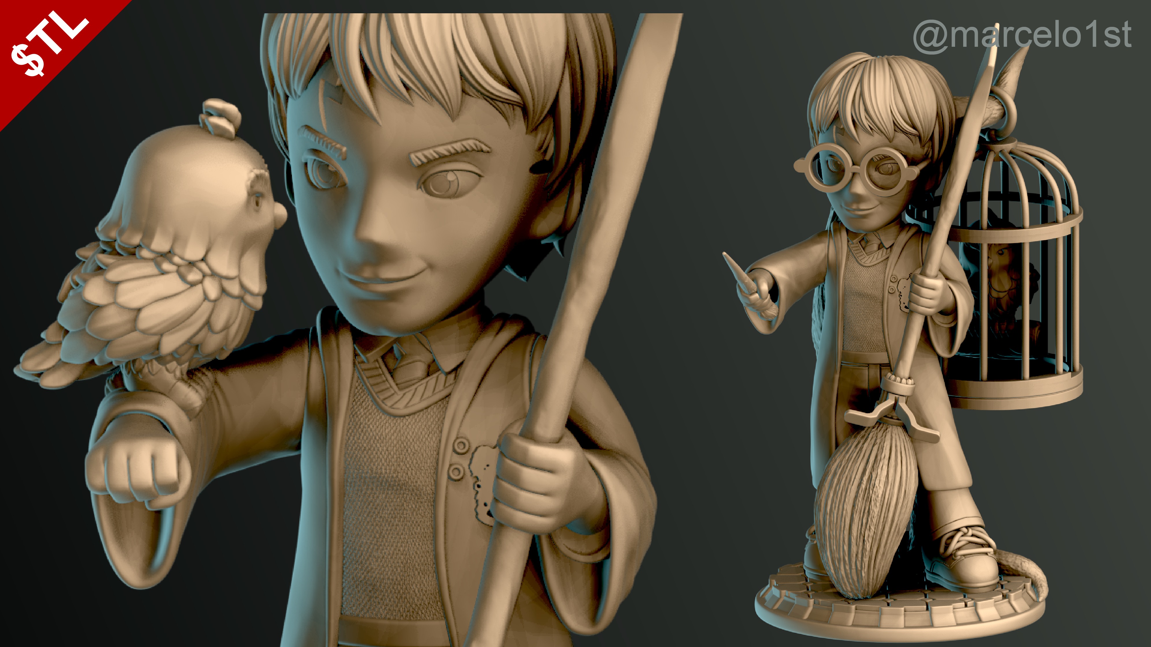 Diorama Harry Potter - Hermione - Rony 3D model 3D printable | CGTrader