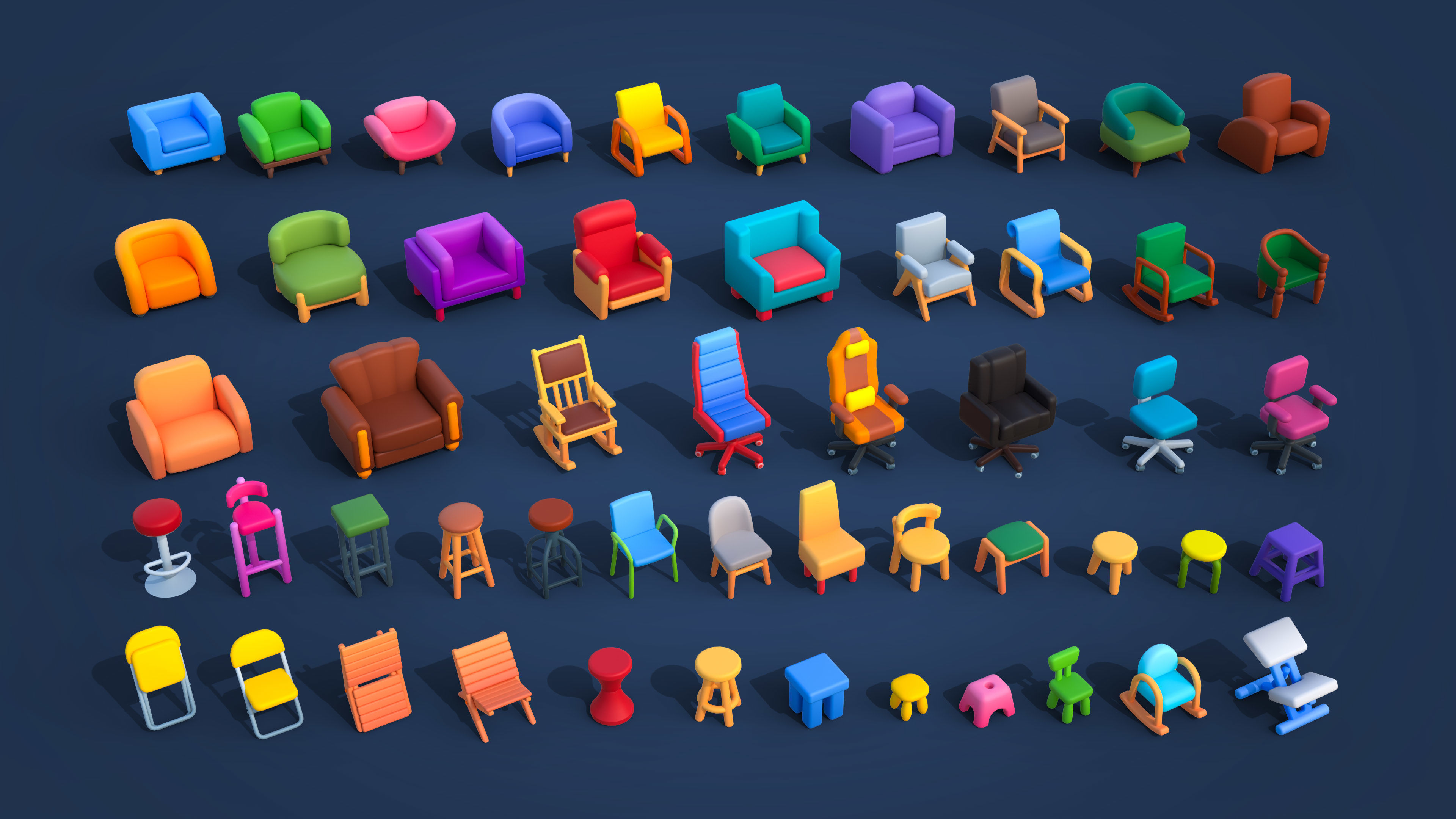 3D model Furniture Cute VR / AR / low-poly | CGTrader
