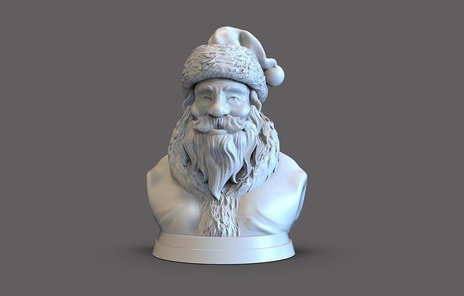Santa Claus bust 3D model 3D printable | CGTrader