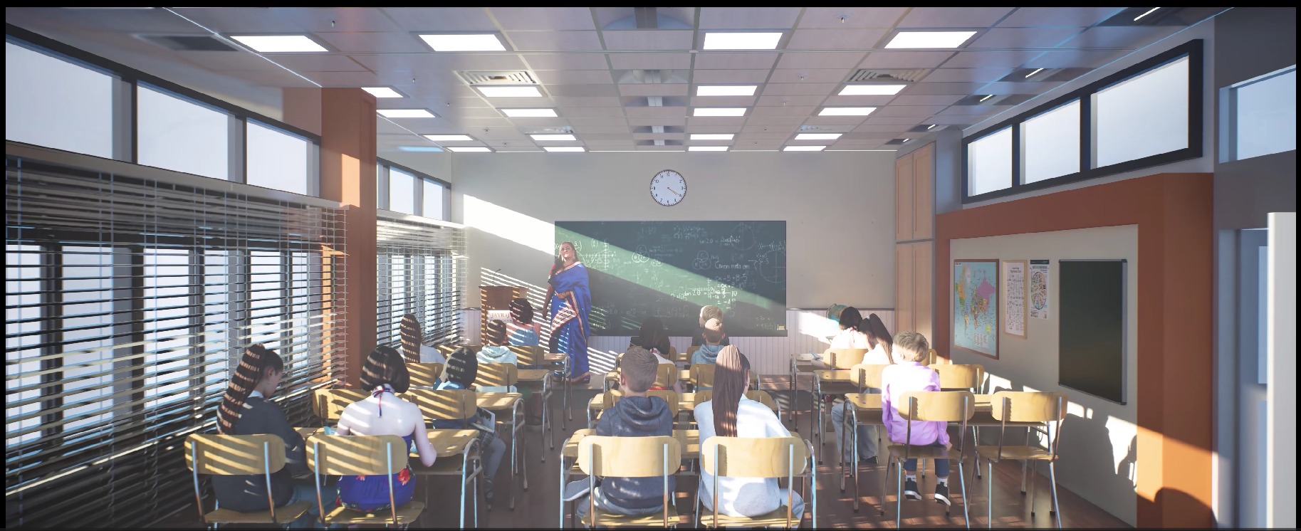 3D model Modern Lecture Classroom 3D Interioir Model VR / AR / low-poly ...