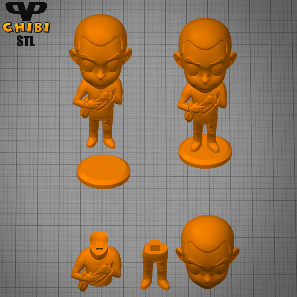 Sheldon Cooper Chibi STL for 3D Printing ChibiSTL 3DXM 3D model 3D ...