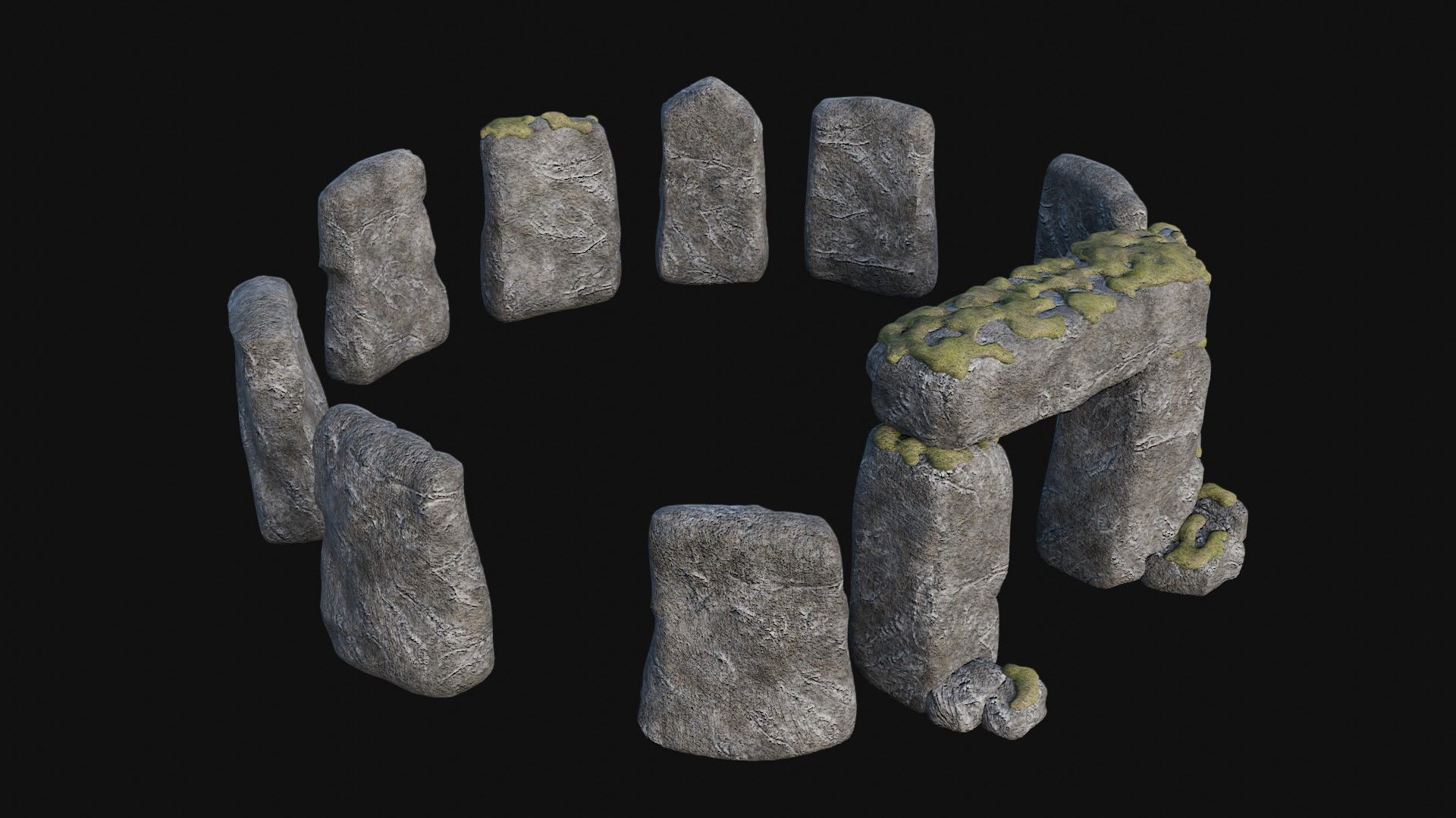 3D model STONE CIRCLE ANCIENT MONUMENT STONE HENGE MEGALITH COLLECTION ...