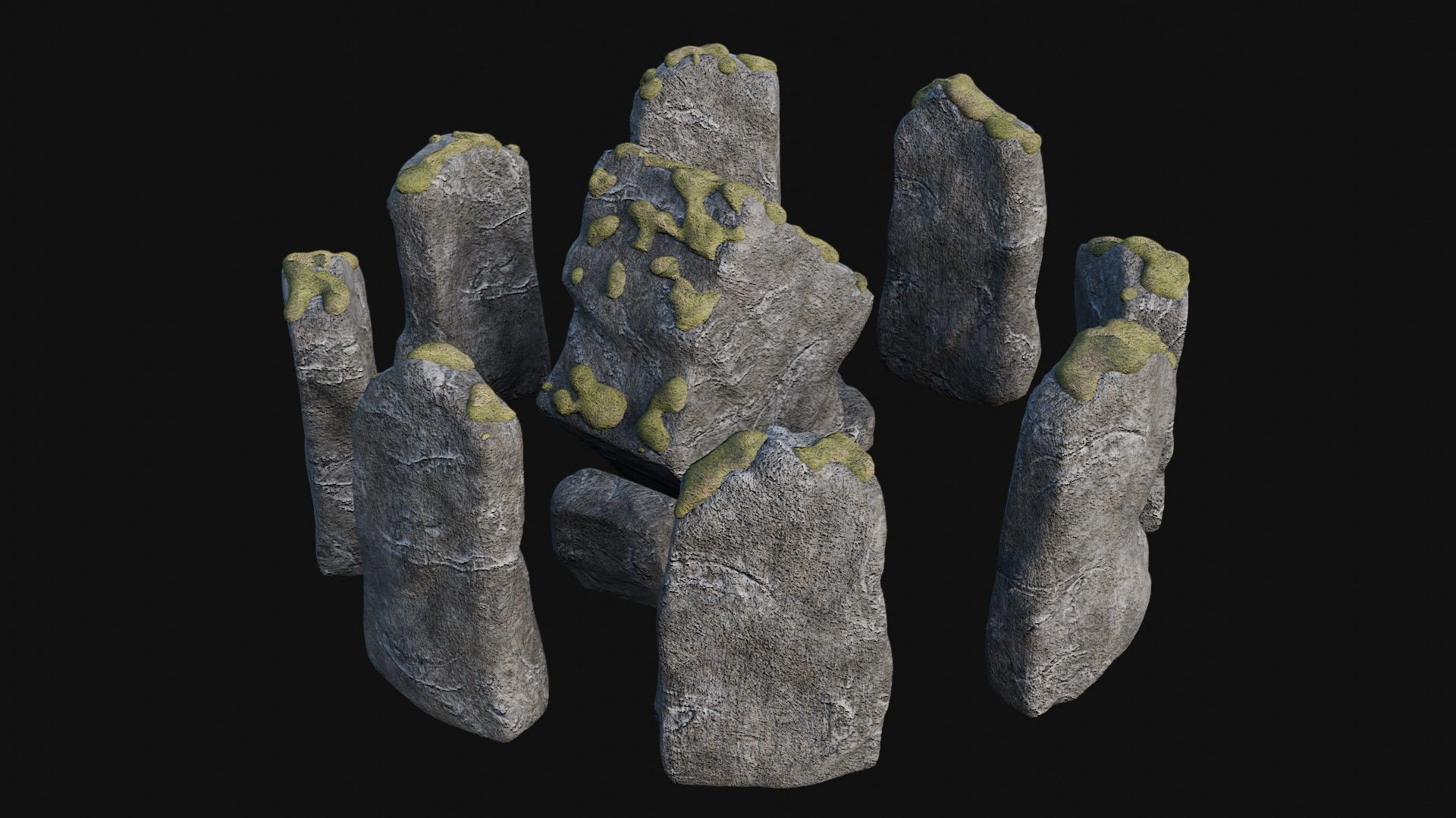 3D model STONE CIRCLE ANCIENT MONUMENT STONE HENGE MEGALITH COLLECTION ...