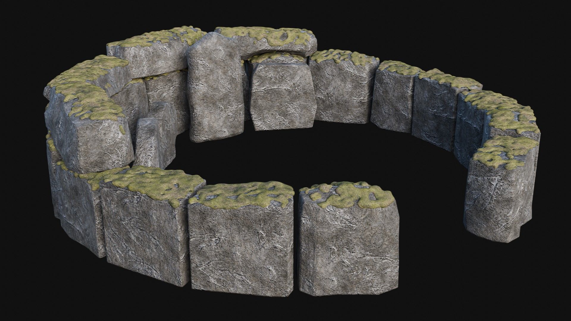 3D model STONE CIRCLE ANCIENT MONUMENT STONE HENGE MEGALITH COLLECTION ...
