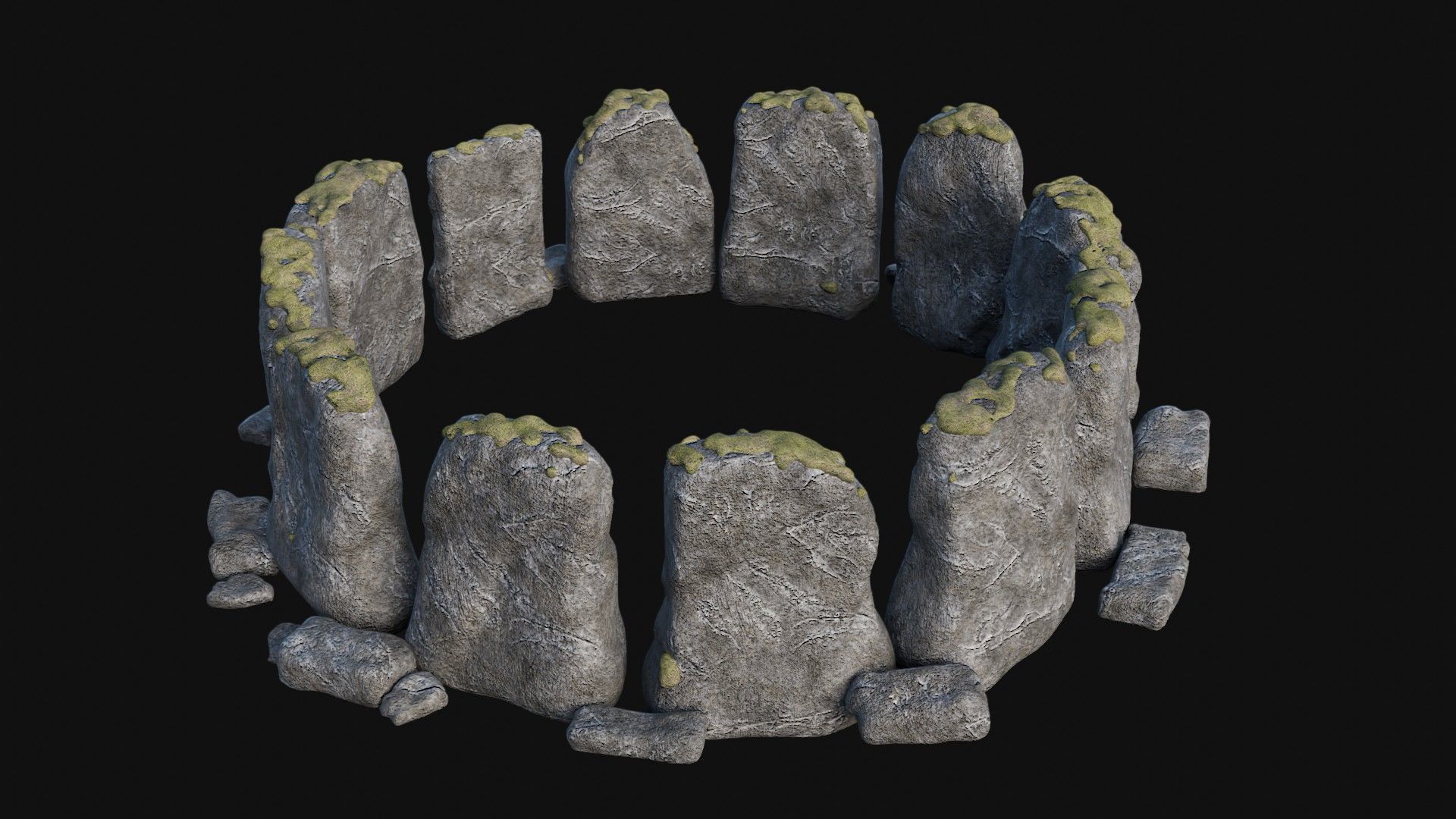 3D model STONE CIRCLE ANCIENT MONUMENT STONE HENGE MEGALITH COLLECTION ...