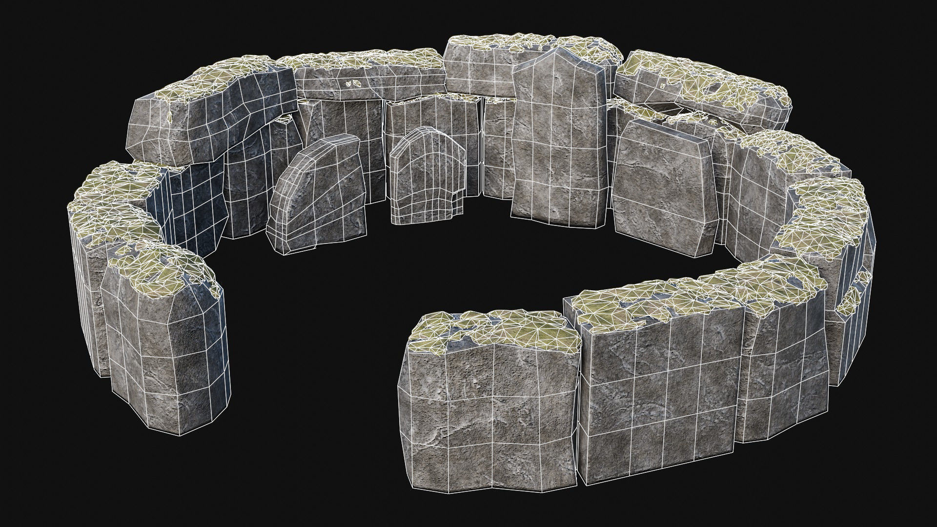 3D model STONE CIRCLE ANCIENT MONUMENT STONE HENGE MEGALITH COLLECTION ...