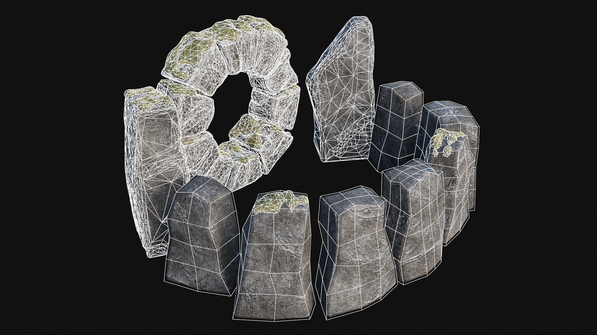 3D model STONE CIRCLE ANCIENT MONUMENT STONE HENGE MEGALITH COLLECTION ...