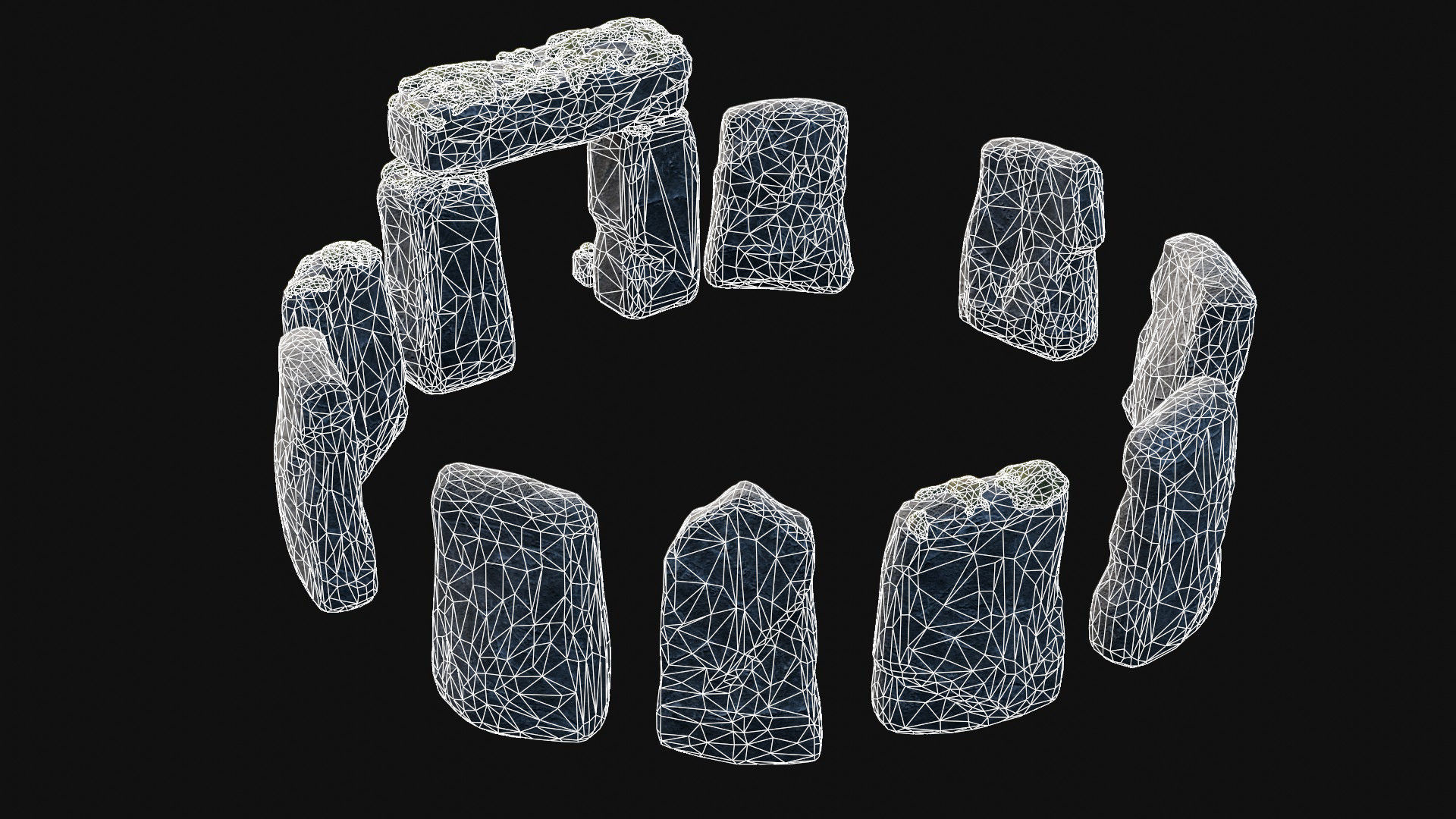 3D model STONE CIRCLE ANCIENT MONUMENT STONE HENGE MEGALITH COLLECTION ...