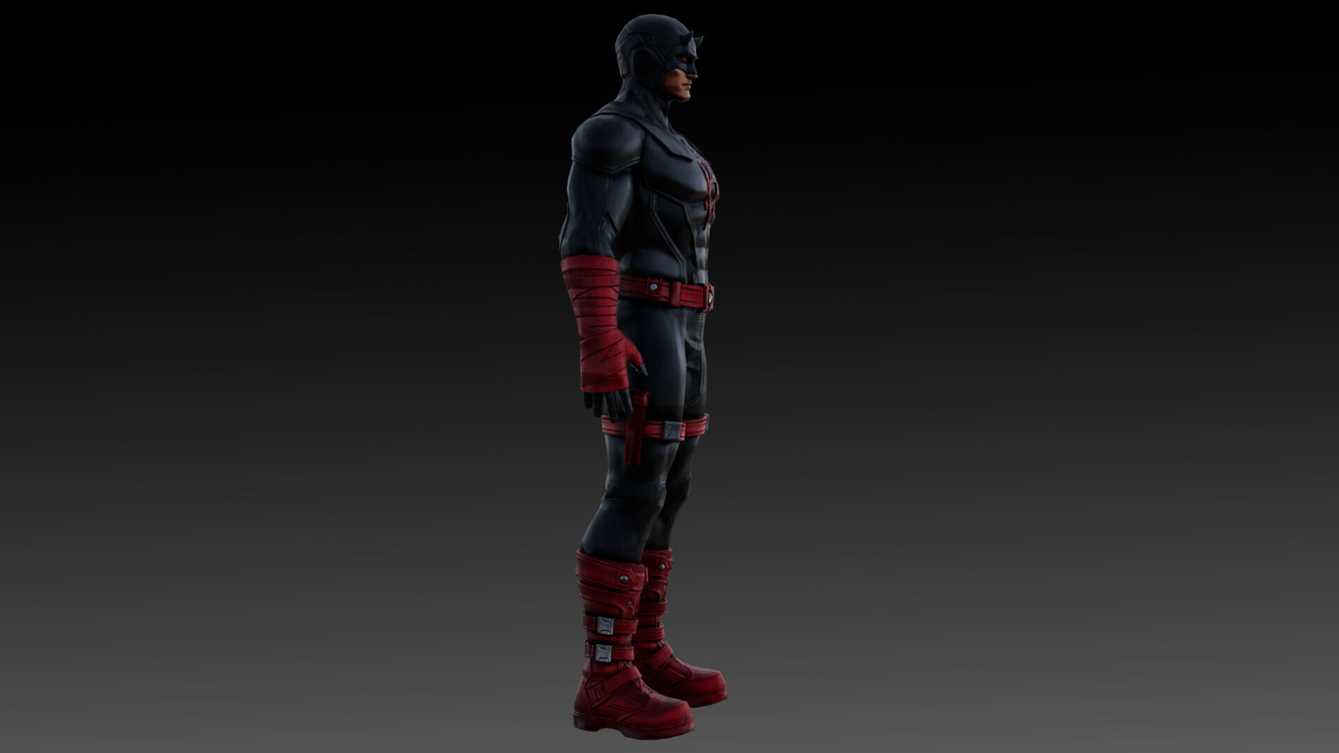 3D model Daredevil Shadowland Suit Rigged 3D Model VR / AR / low-poly ...