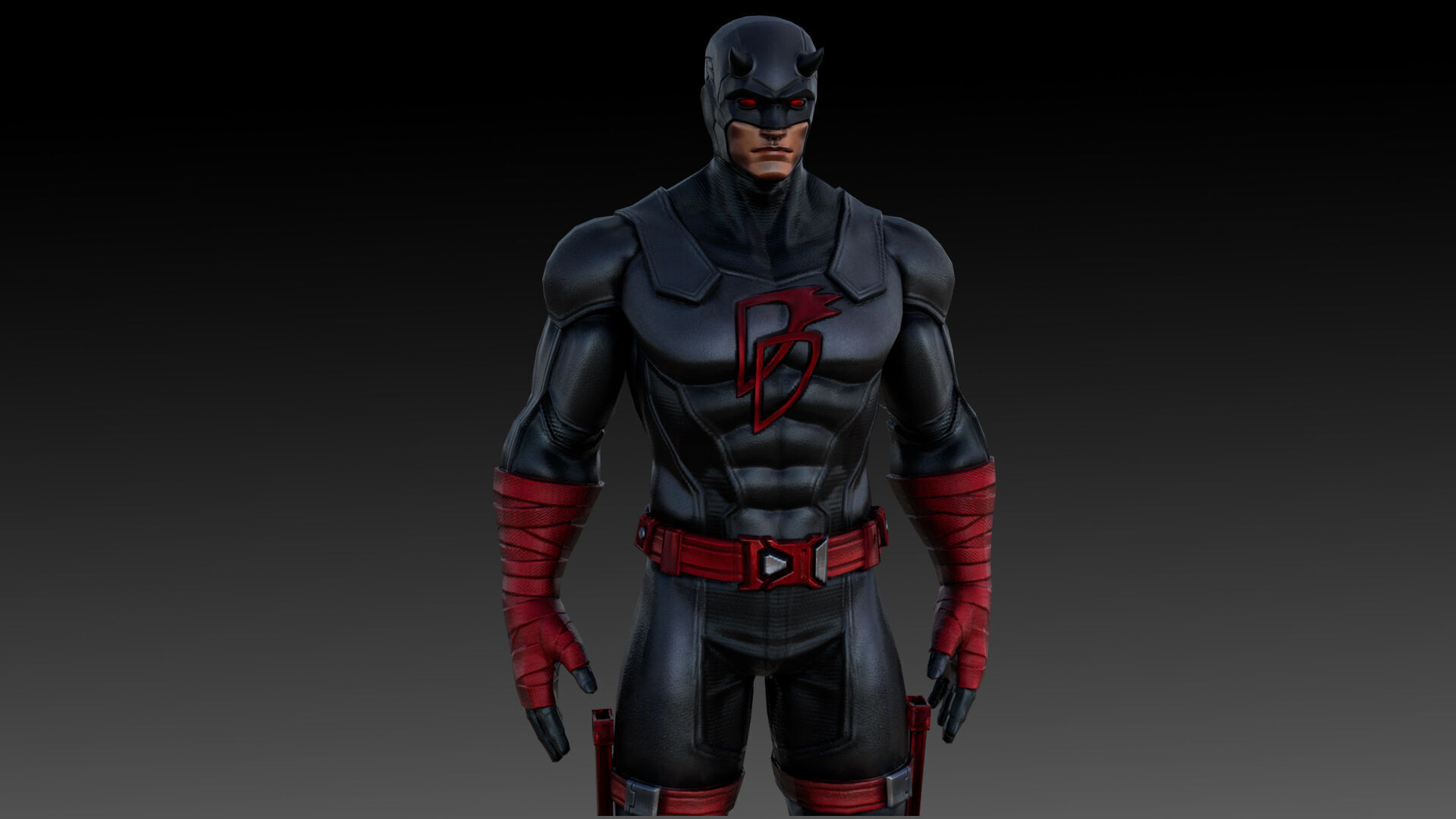 3D model Daredevil Shadowland Suit Rigged 3D Model VR / AR / low-poly ...