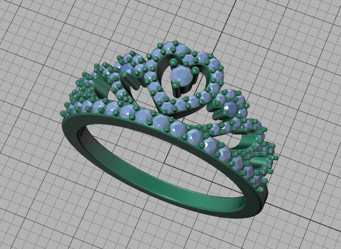 Queens Crown ring Heart Tiara ring 3dmodel renewed 3D model 3D ...