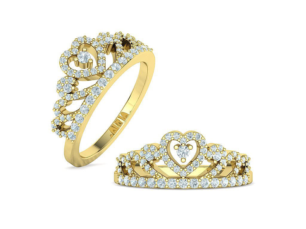 Queens Crown ring Heart Tiara ring 3dmodel renewed 3D model 3D ...