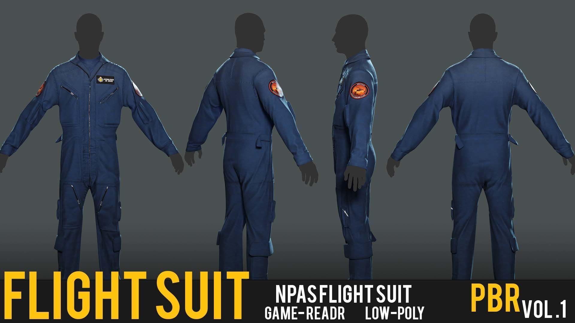 3D model NPAS Style Flight Suit - Police Aviation 3D Model for EUP VR ...