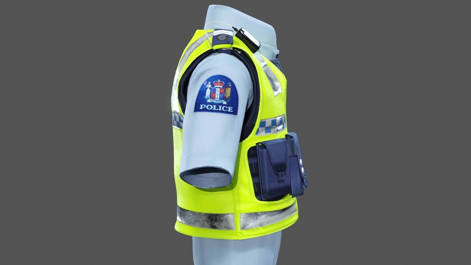 3D model NZ Police Uniform Stab Vest Hi-Vis Vest Microphone GTA fivem ...