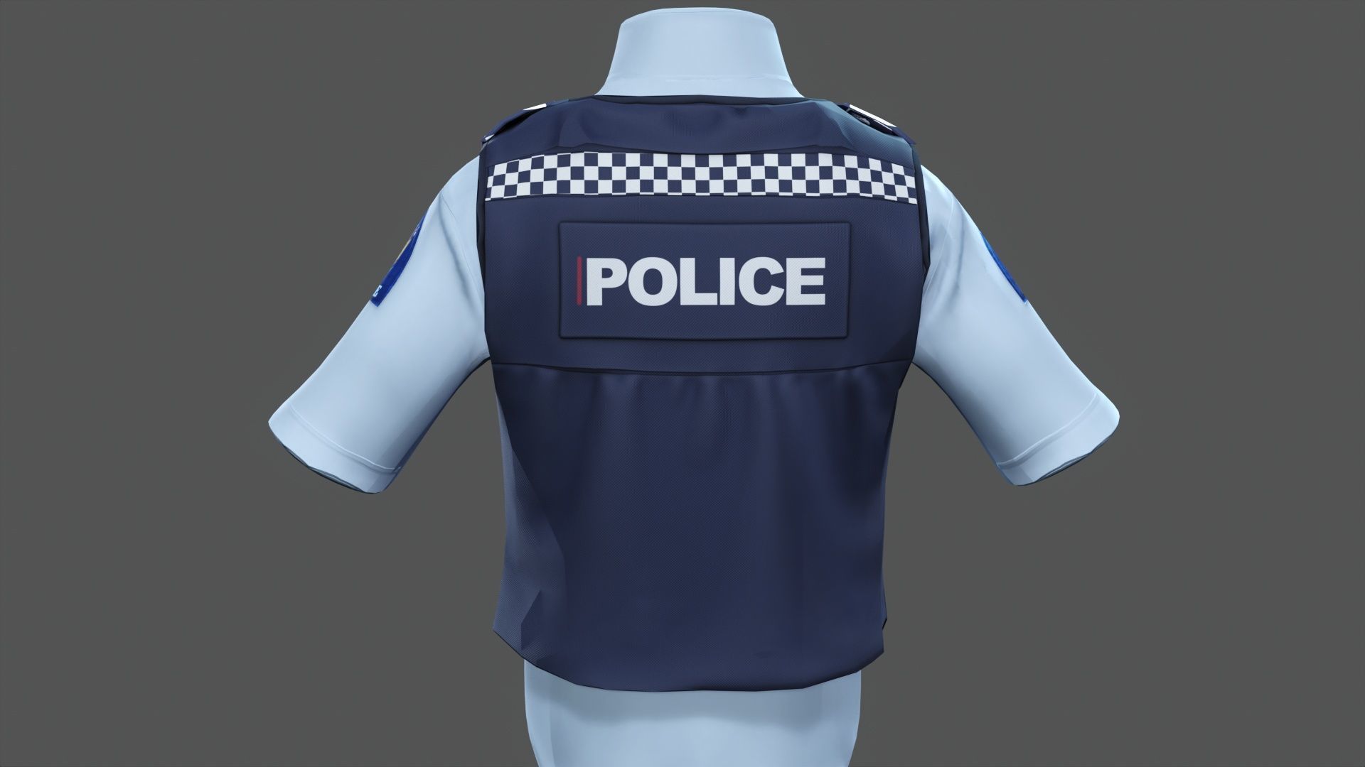 3D model NZ Police Uniform Stab Vest Hi-Vis Vest Microphone GTA fivem ...