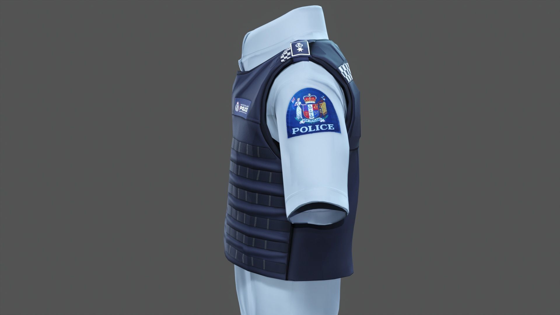 3D model NZ Police Uniform Stab Vest Hi-Vis Vest Microphone GTA fivem ...
