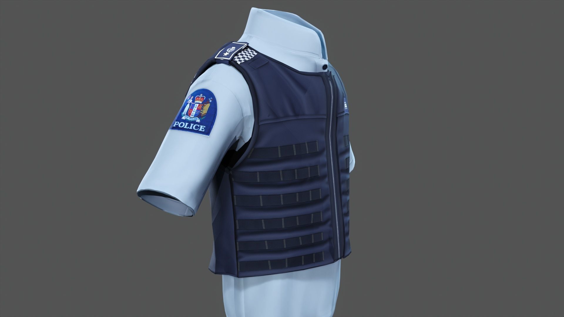 3D model NZ Police Uniform Stab Vest Hi-Vis Vest Microphone GTA fivem ...