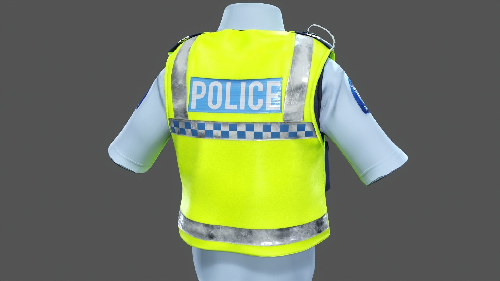 3D model NZ Police Uniform Stab Vest Hi-Vis Vest Microphone GTA fivem ...