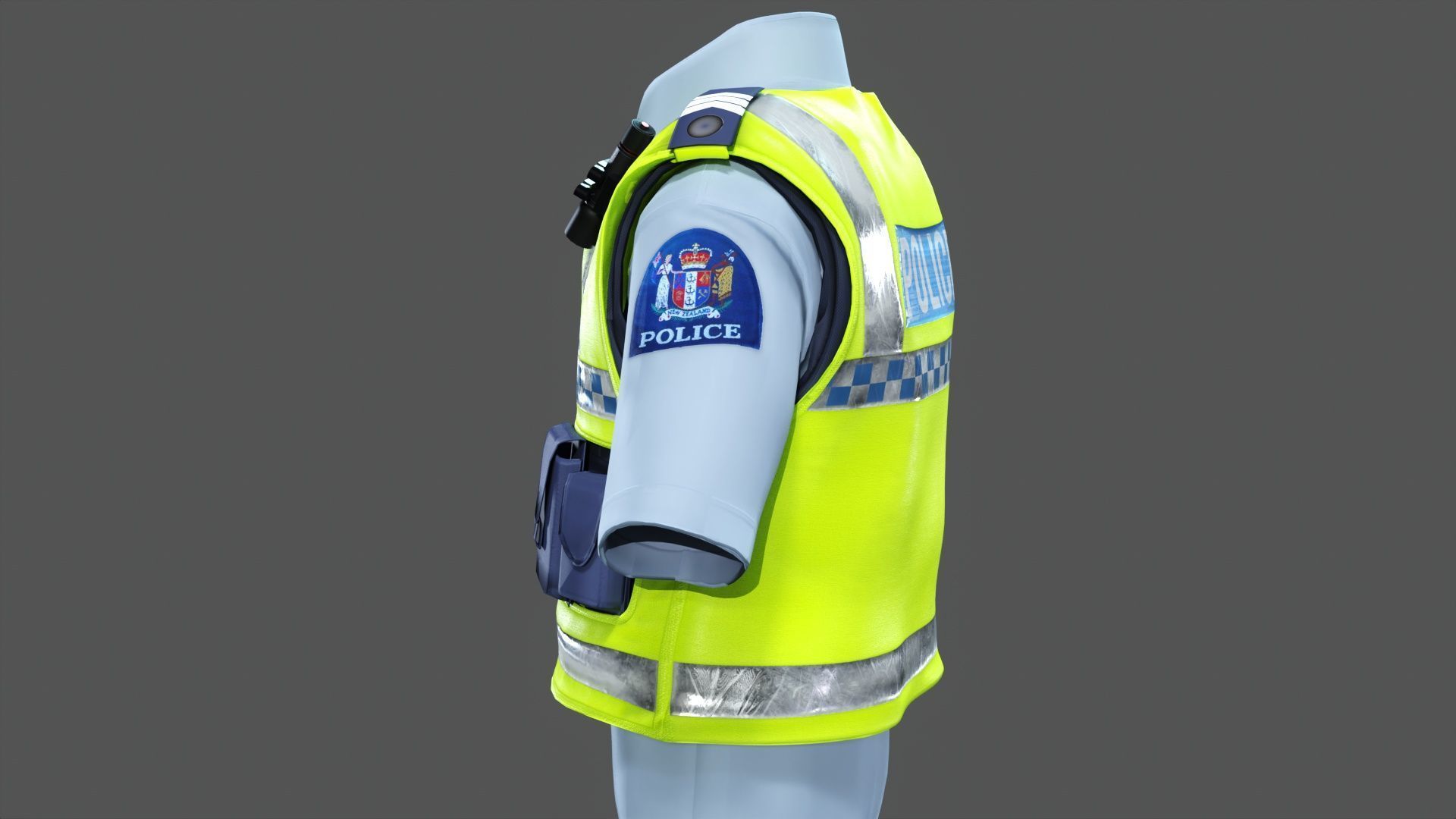 3D model NZ Police Uniform Stab Vest Hi-Vis Vest Microphone GTA fivem ...