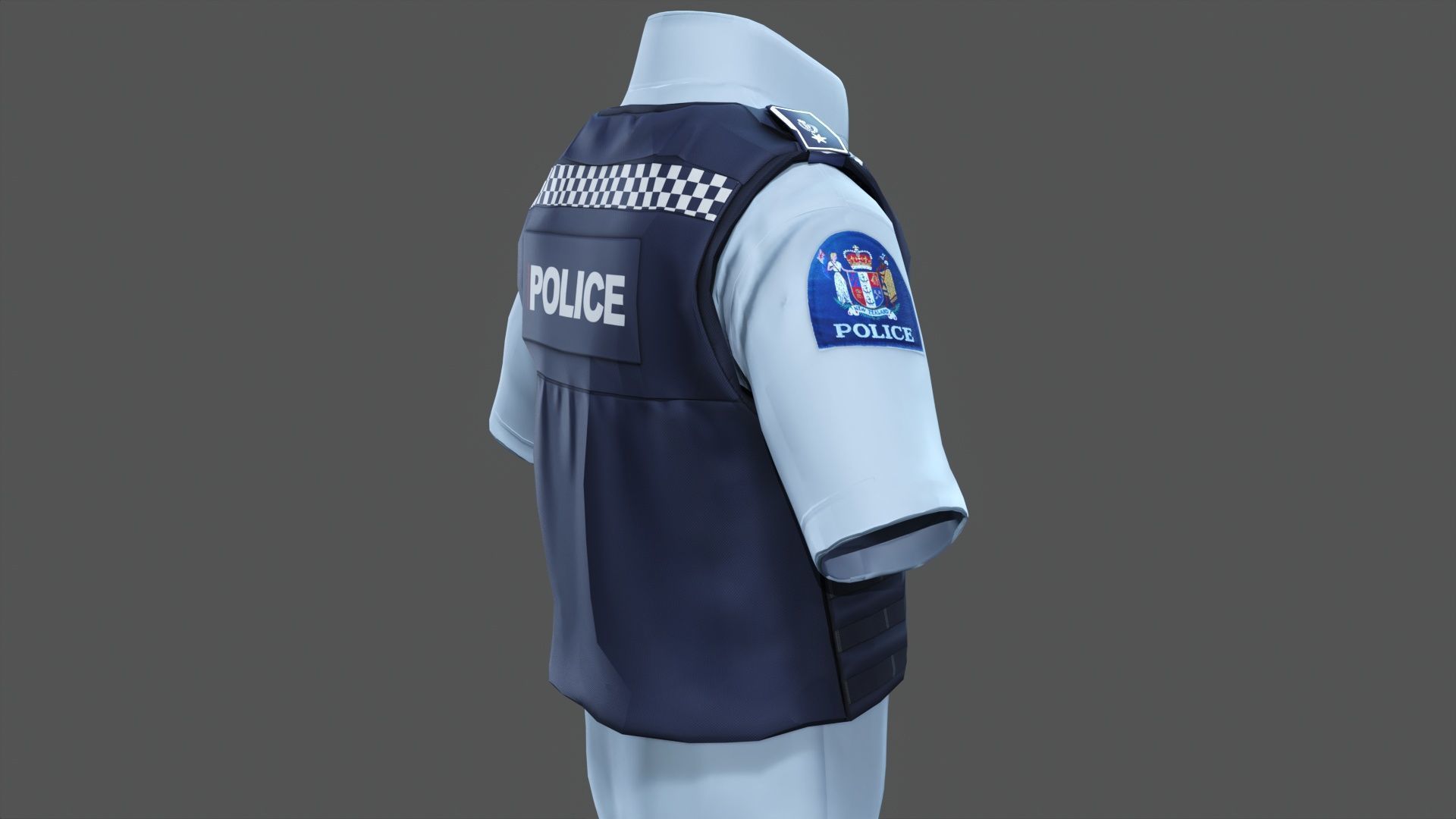 3D model NZ Police Uniform Stab Vest Hi-Vis Vest Microphone GTA fivem ...