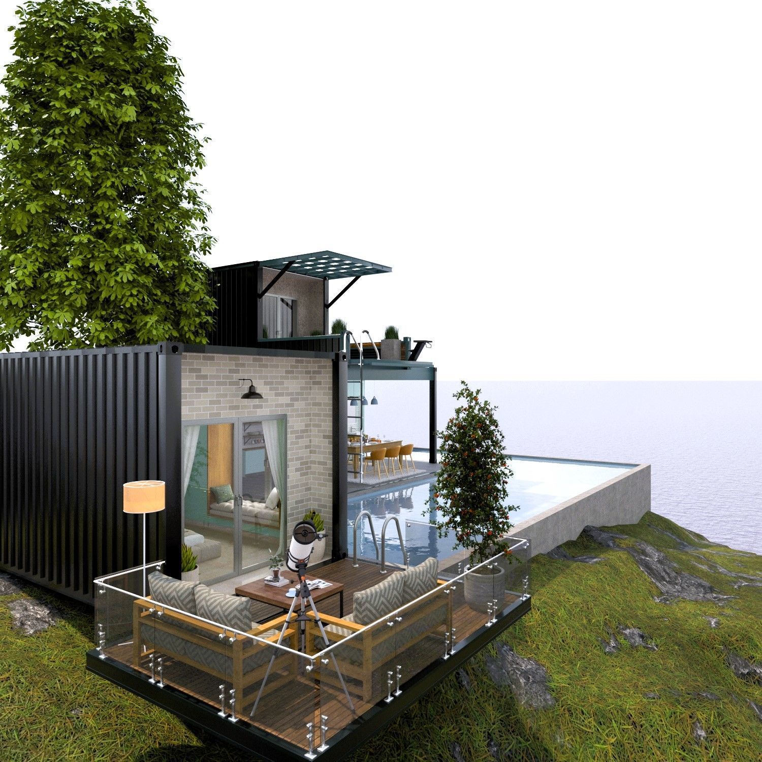 HOME DESIGN SHIPPING CONTAINER INTERIOR AND EXTERIOR free 3D model ...