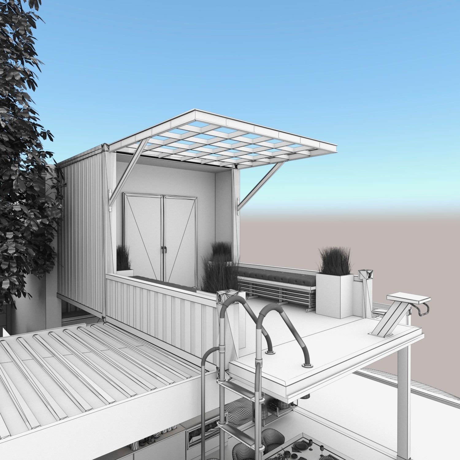 HOME DESIGN SHIPPING CONTAINER INTERIOR AND EXTERIOR free 3D model ...