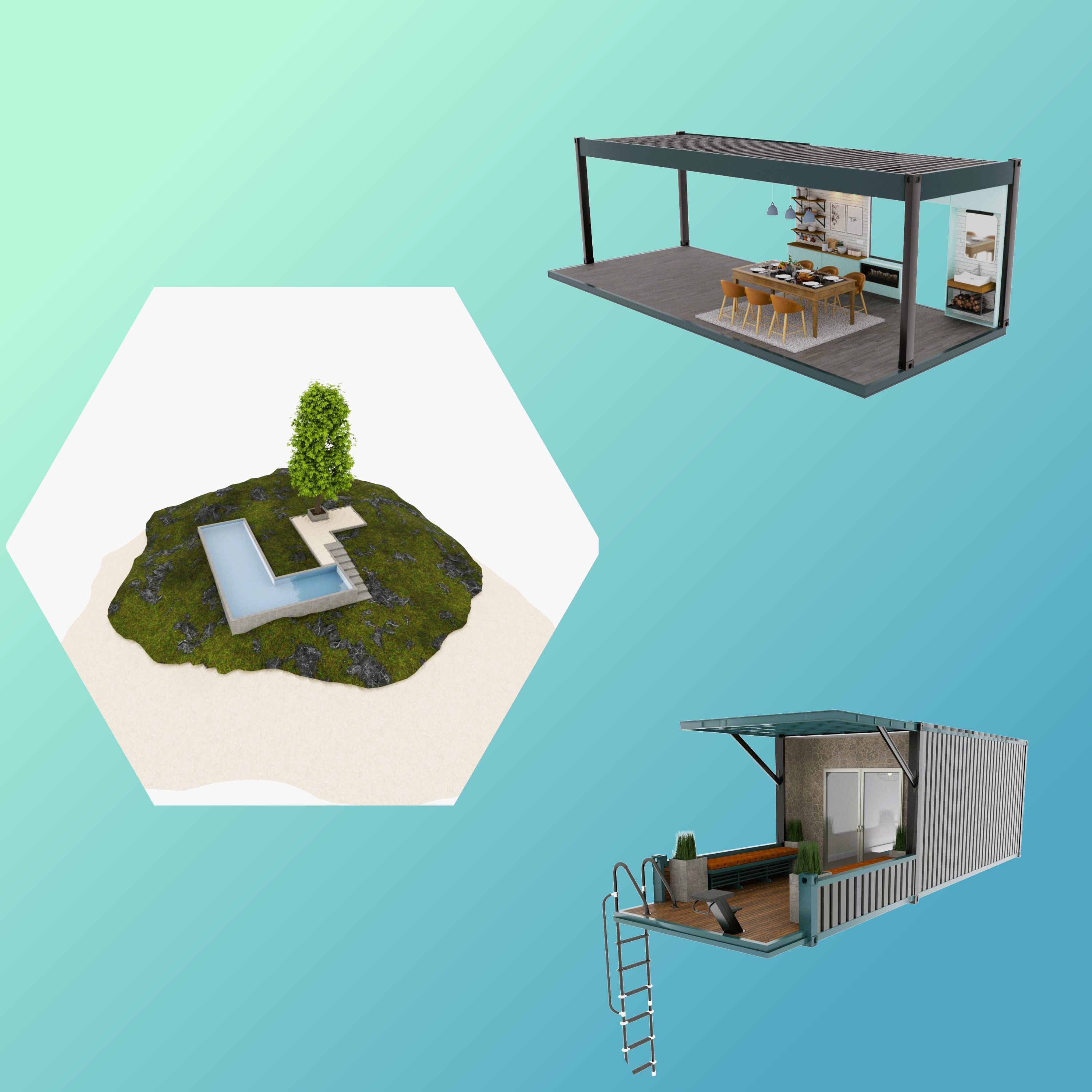 HOME DESIGN SHIPPING CONTAINER INTERIOR AND EXTERIOR free 3D model ...