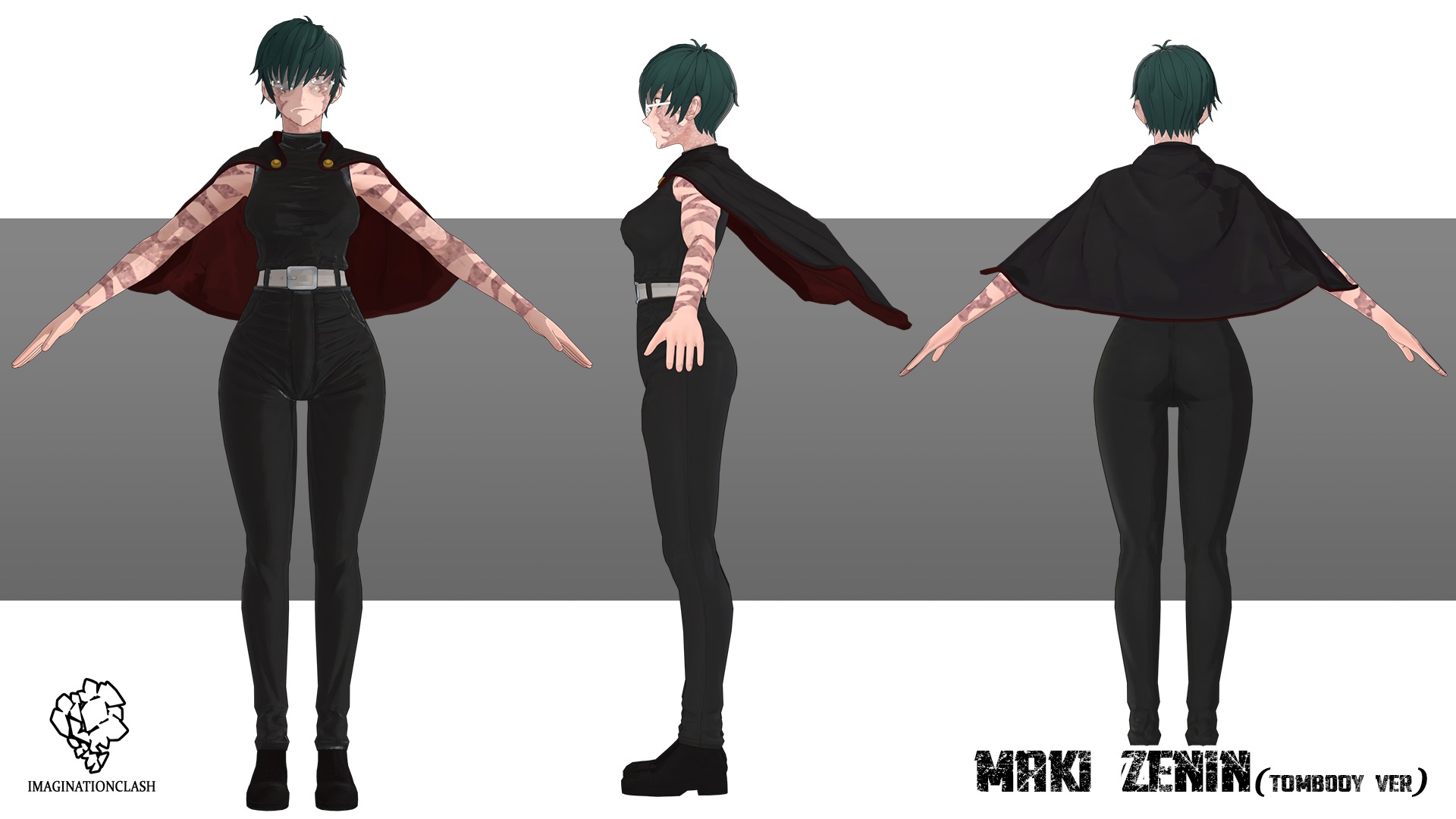 Maki Zenin Adult short hair ver 3D model rigged | CGTrader