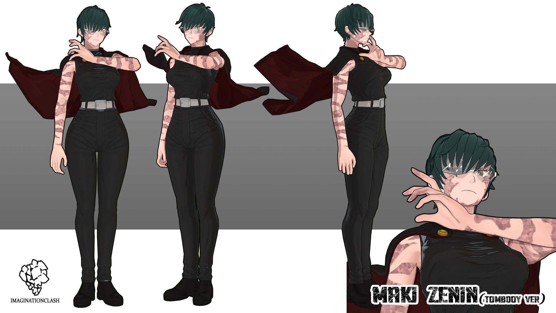 Maki Zenin Adult short hair ver 3D model rigged | CGTrader