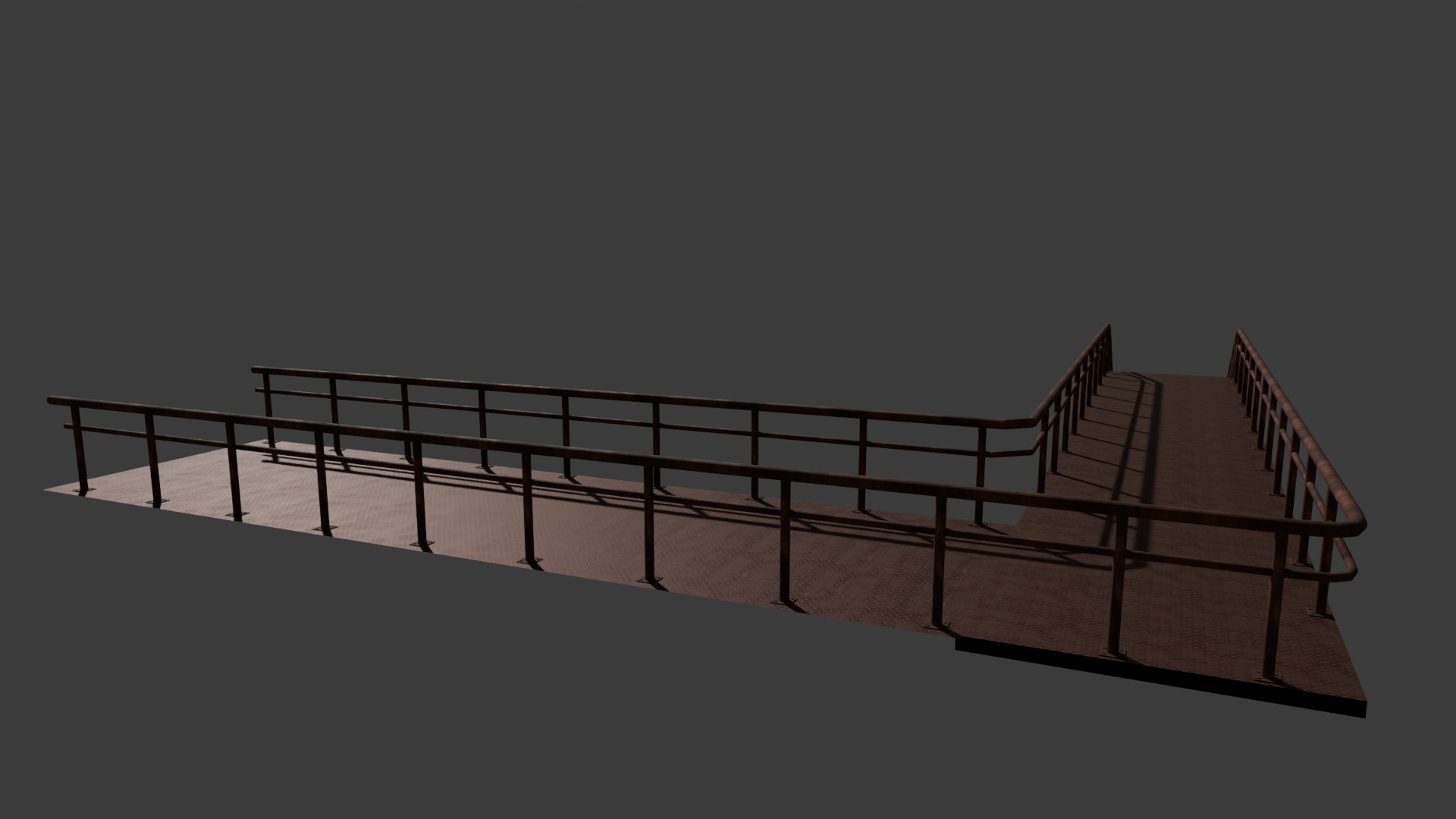 Industrial Bridge with Stairs-Rust Textured free 3D model | CGTrader