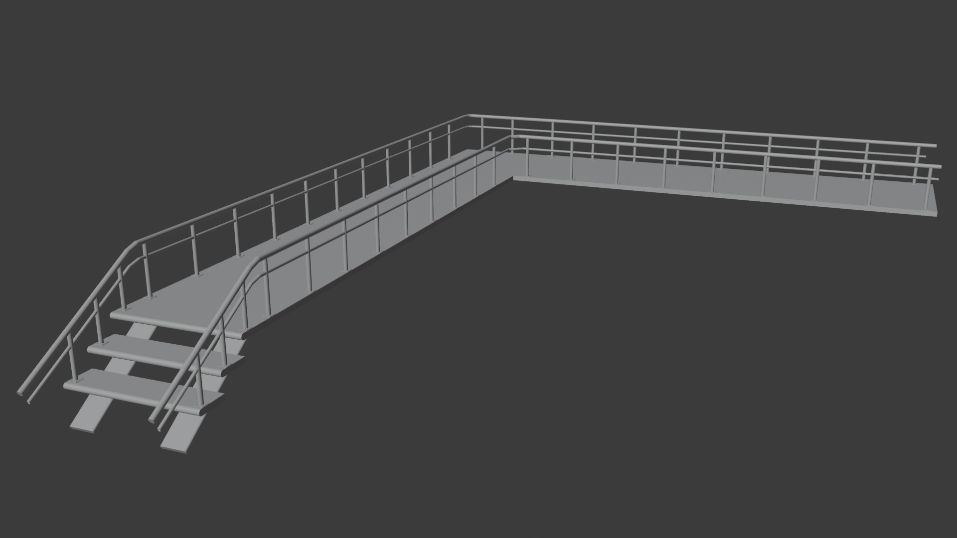 Industrial Bridge with Stairs-Rust Textured free 3D model | CGTrader