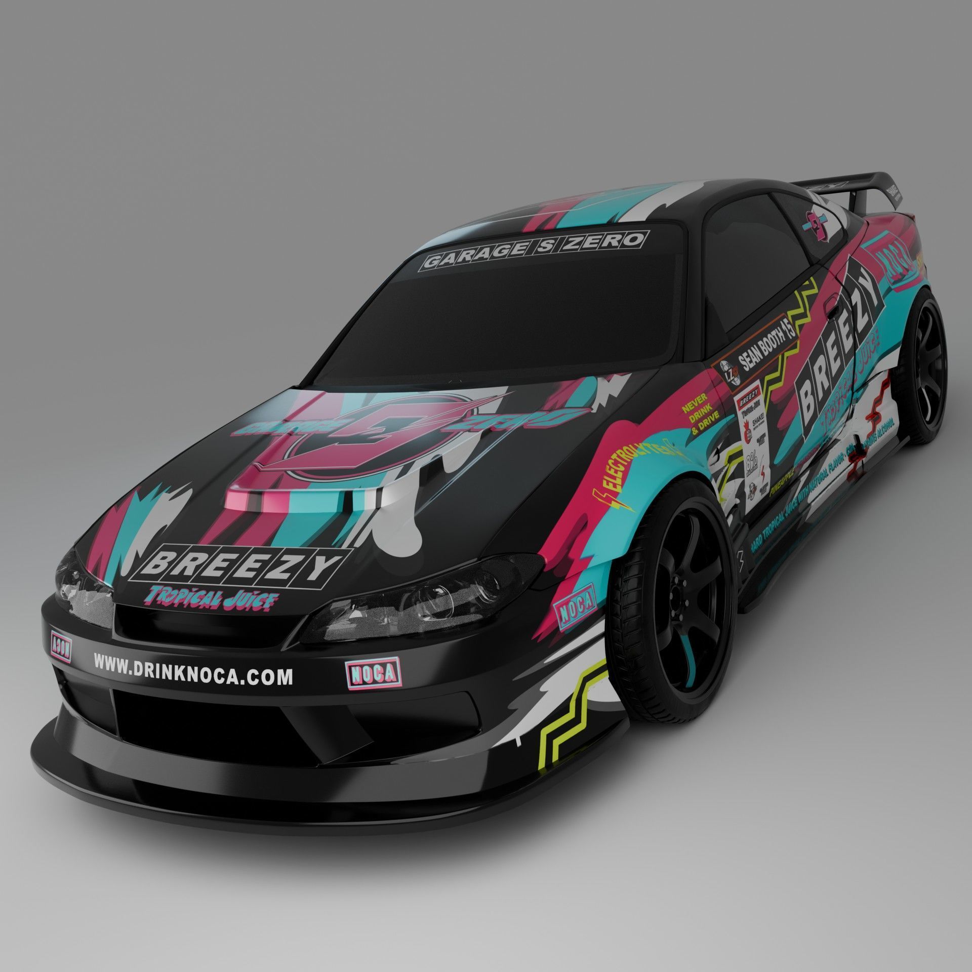 Breezy S15 Drift Car Rigged free 3D model rigged | CGTrader