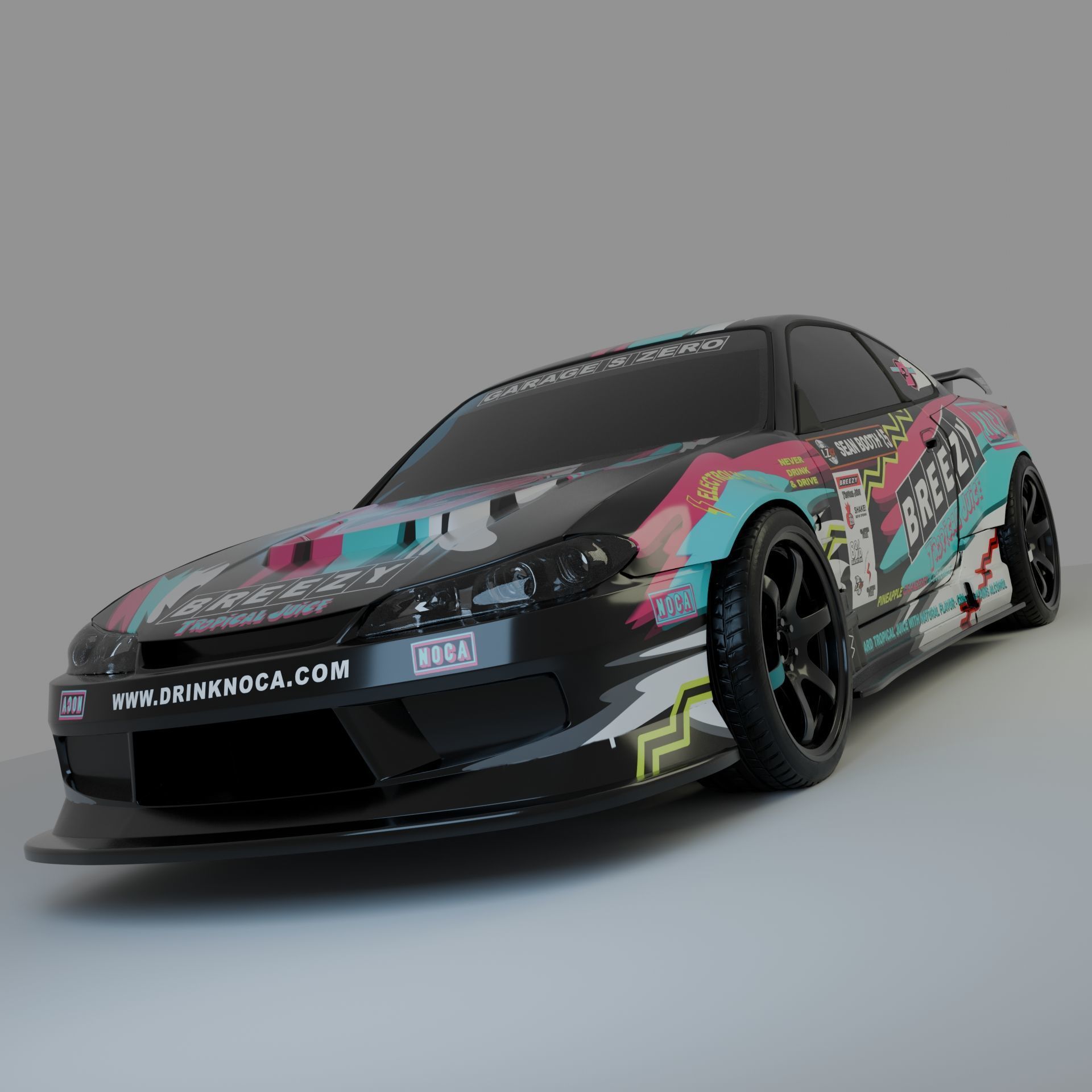Breezy S15 Drift Car Rigged free 3D model rigged | CGTrader