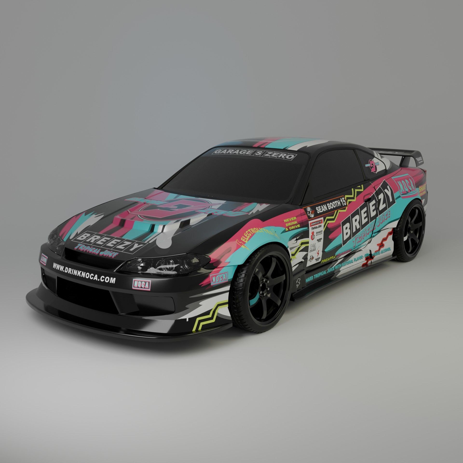 Breezy S15 Drift Car Rigged free 3D model rigged | CGTrader