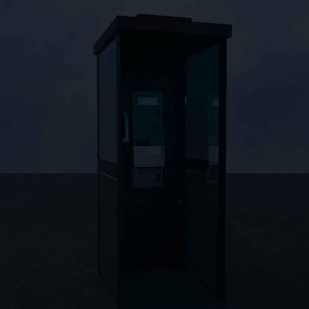 creepy phone booth with flickering red lights free VR / AR / low-poly ...