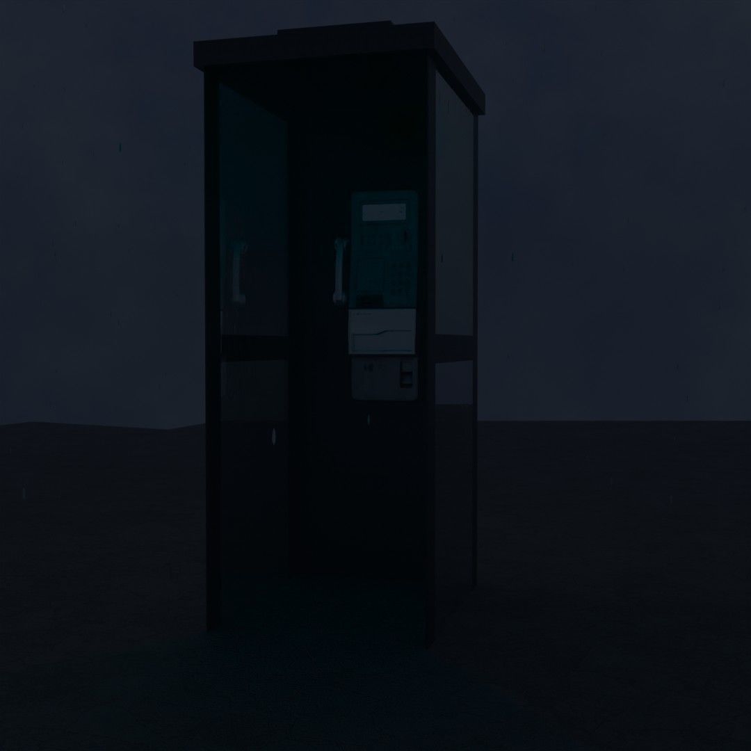 creepy phone booth with flickering red lights free VR / AR / low-poly ...
