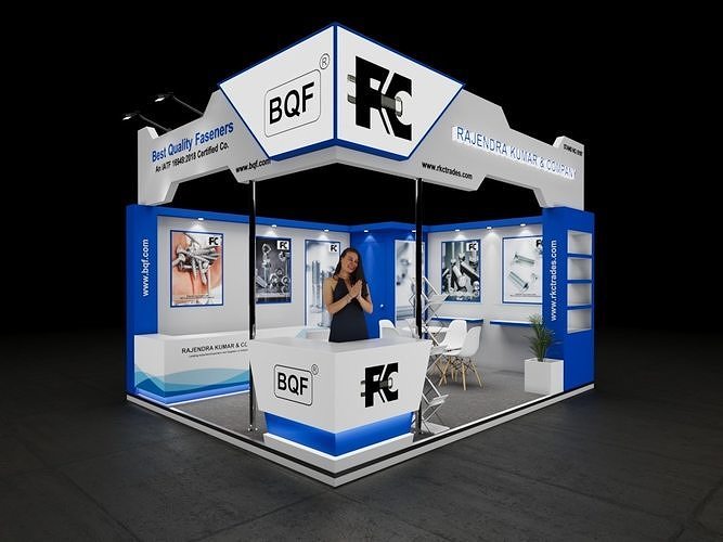 Exhibition Stand 5x4 2Sides D2V1 3D model | CGTrader