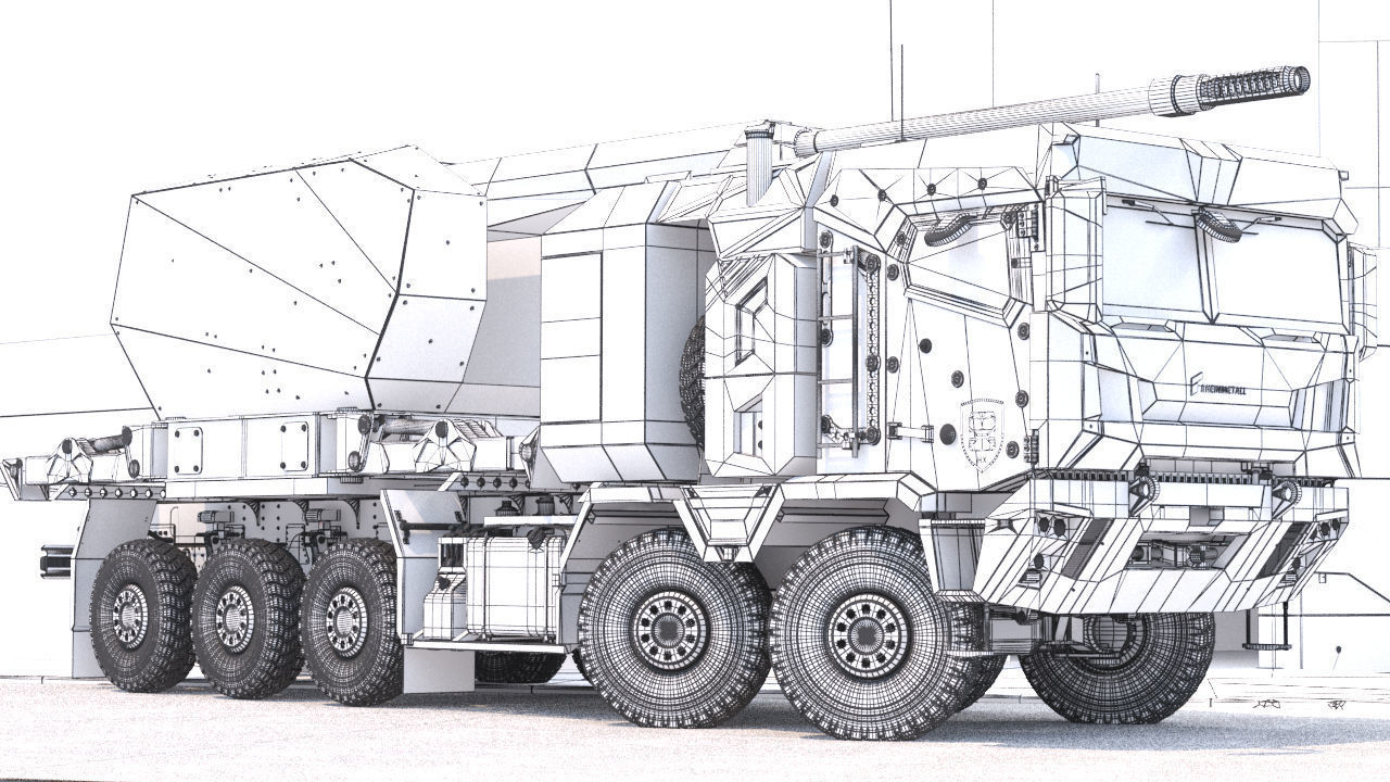 HX3 self propelled howitzer 3D model animated | CGTrader