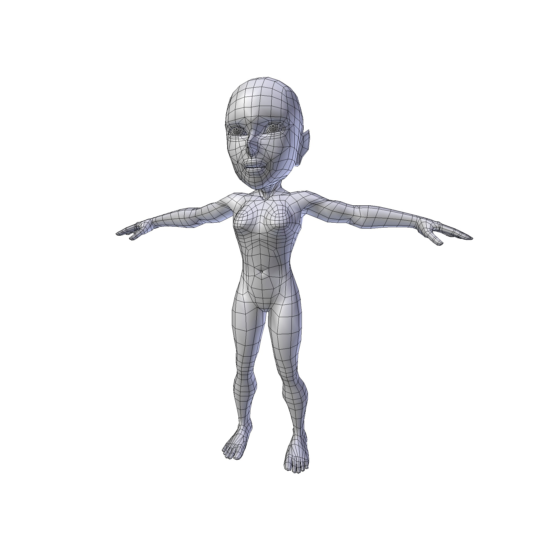 3D model Anime Girl 0 99m basemesh VR / AR / low-poly | CGTrader