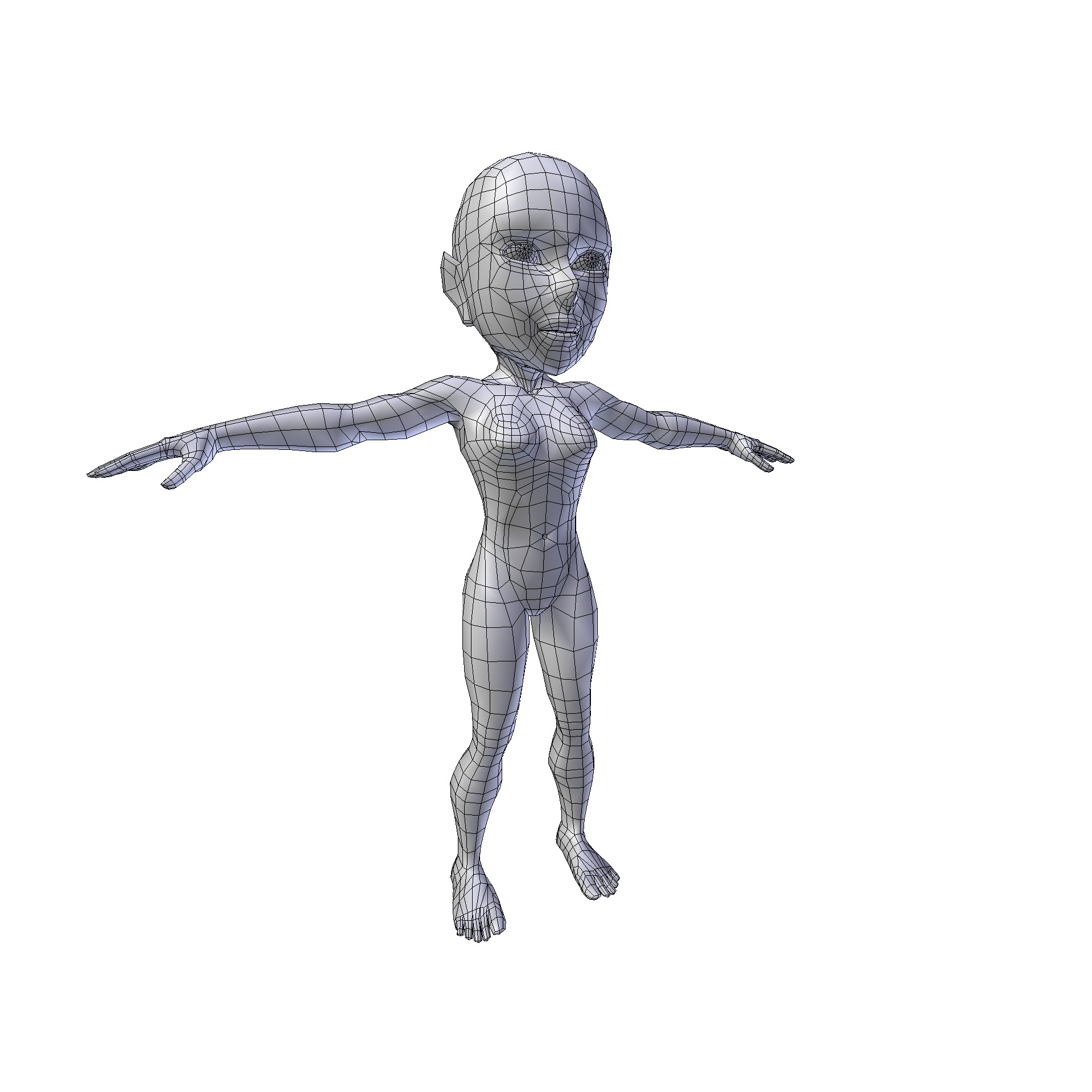 3D model Anime Girl 0 99m basemesh VR / AR / low-poly | CGTrader