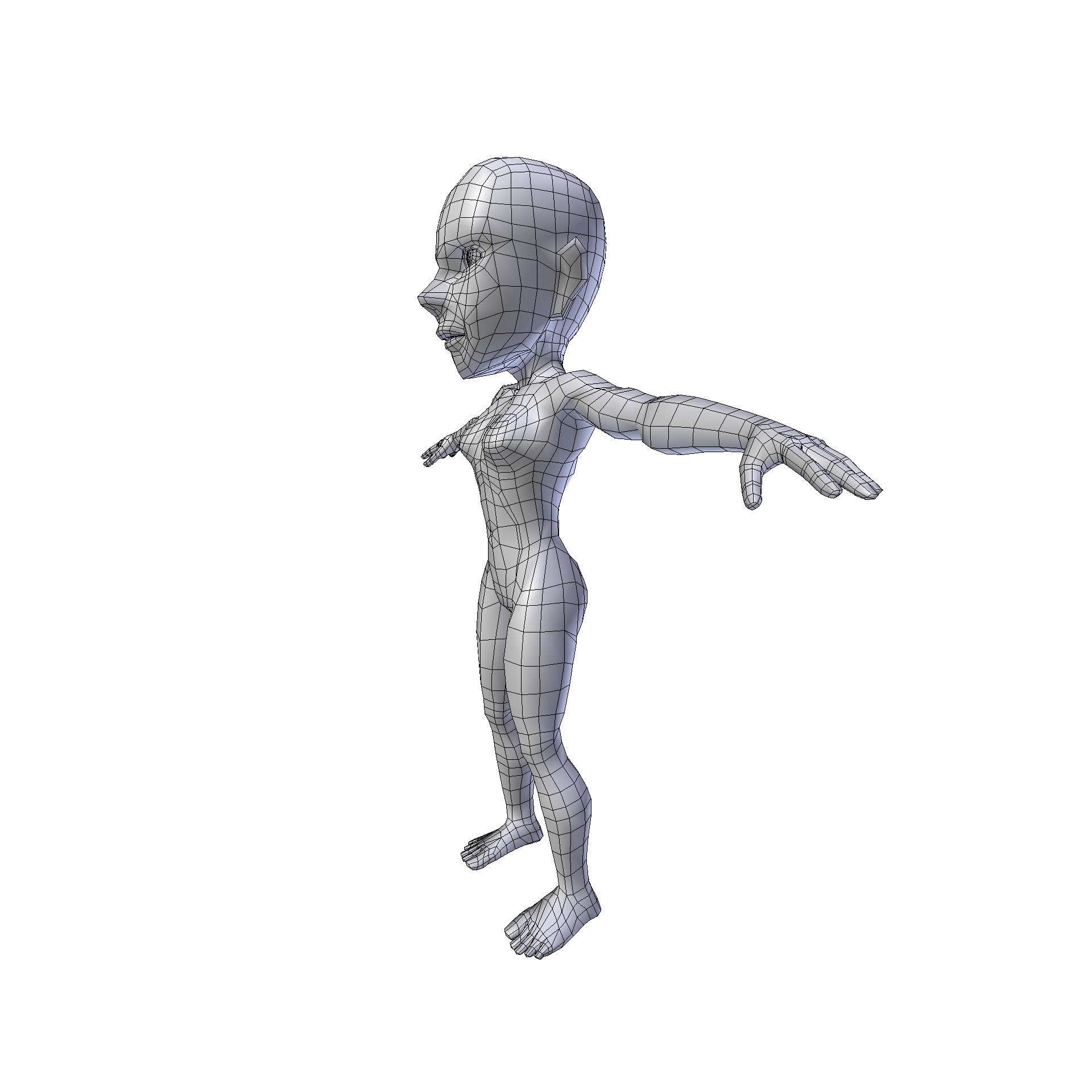 3D model Anime Girl 0 99m basemesh VR / AR / low-poly | CGTrader