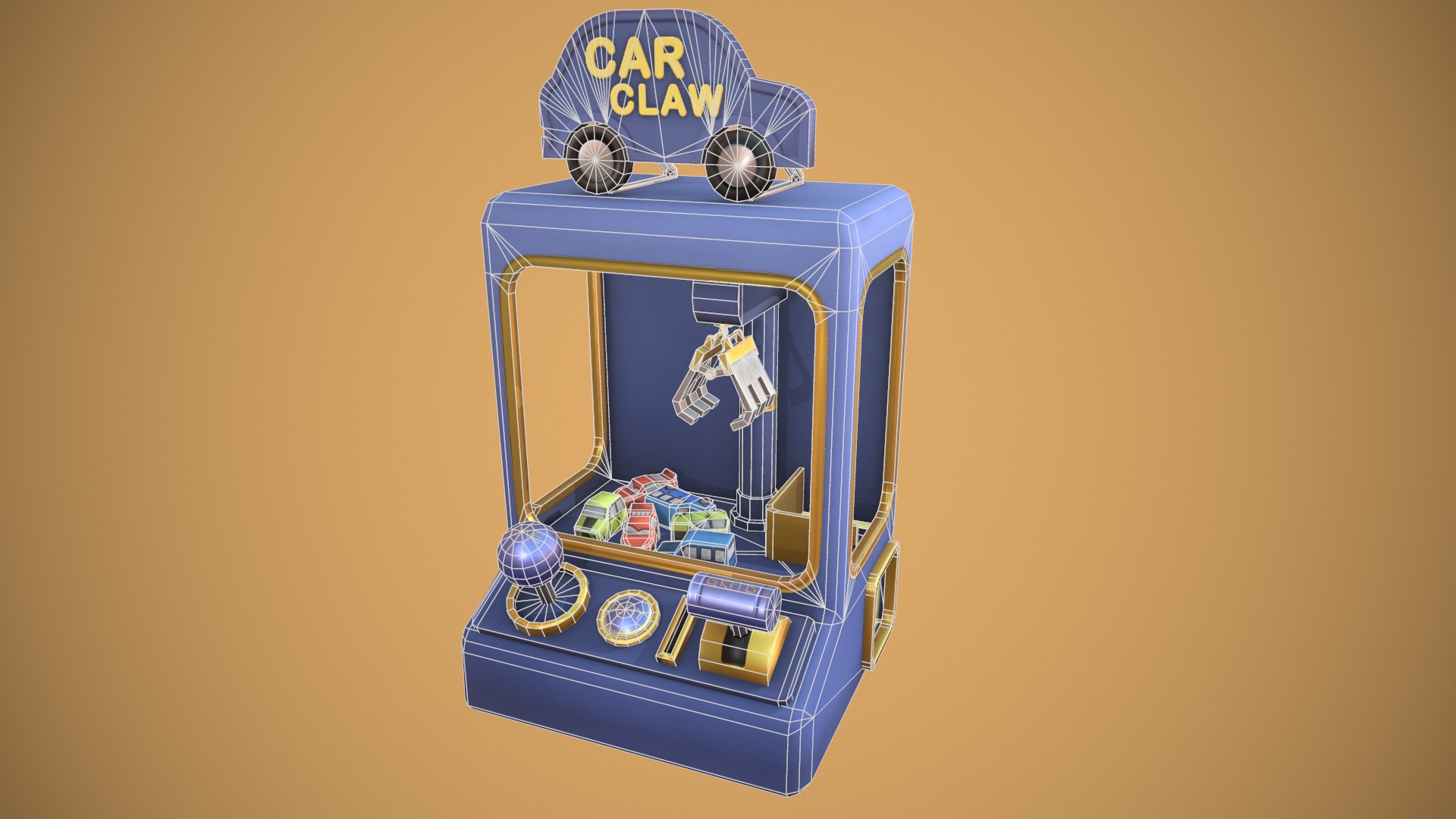 3D model Car Claw Cartoon Stylized Low Poly Handpainted VR / AR / low ...